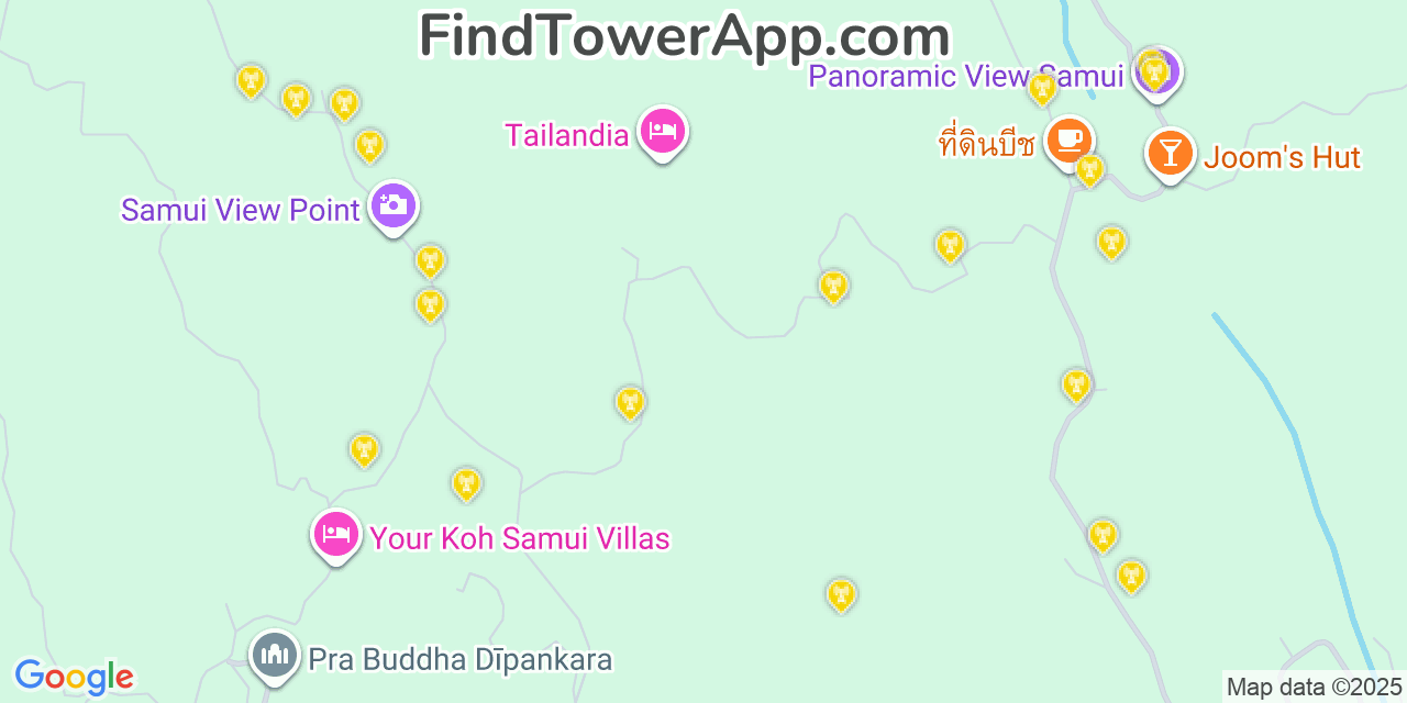 Koh Samui Cell Towers, Thailand - FindTower App Coverage Maps